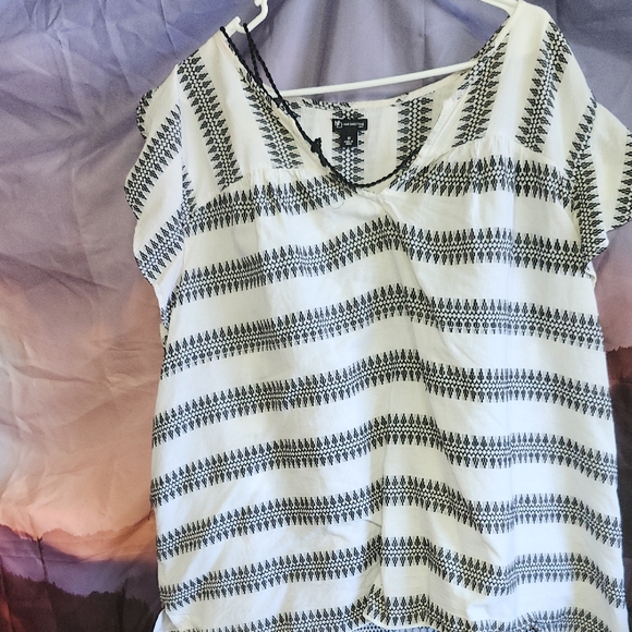 new directions | Tops | New Directions Black And White Striped Blouse ...